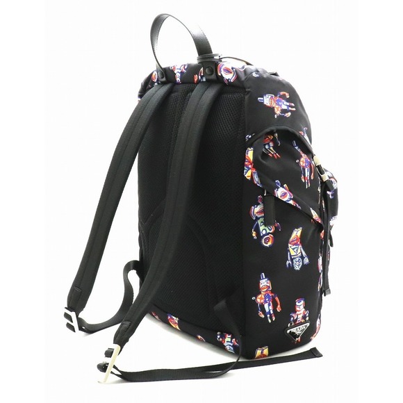 Prada | Bags | Prada Nylon Robot Multicolor Backpack Black | Poshmark